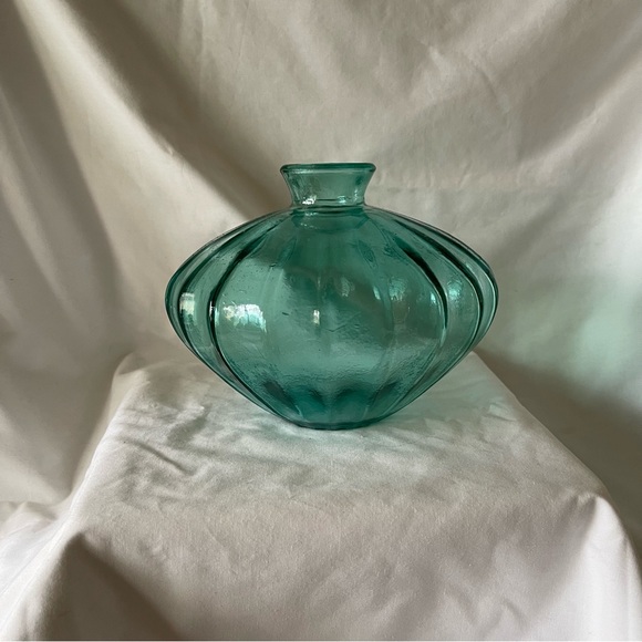 Accents | Blue Round Glass Vase | Poshmark
